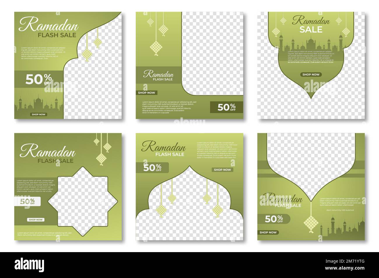 Set of Ramadan sale banner template. Modern social media advertising ...
