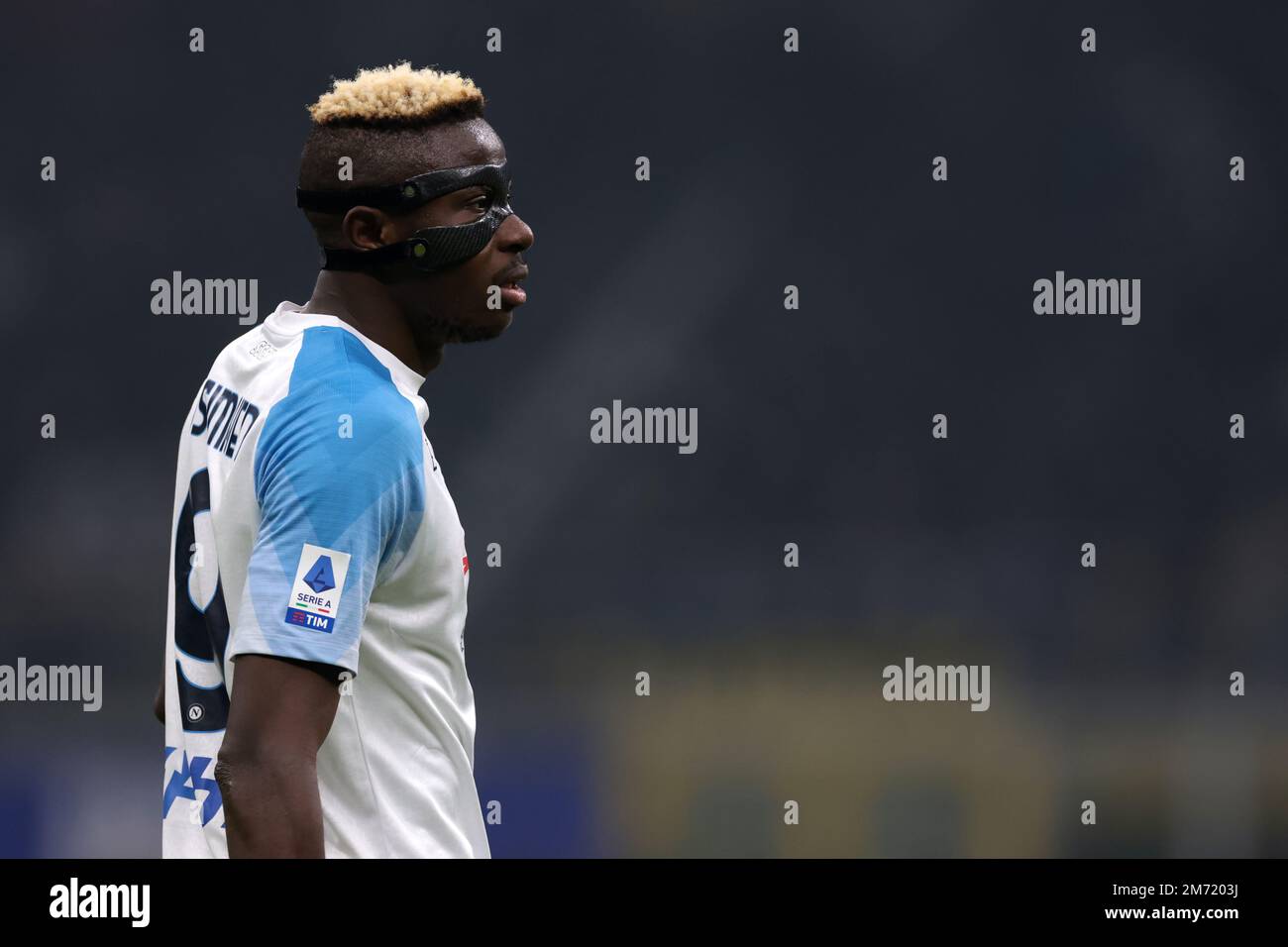 Milan, Italy, 4th January 2023. Victor Osimhen of SSC Napoli looks on ...