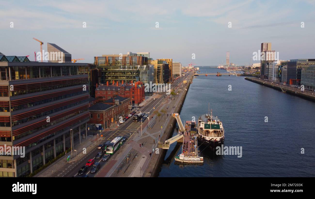 Modern Docklands district in Dublin - aerial view Stock Photo - Alamy