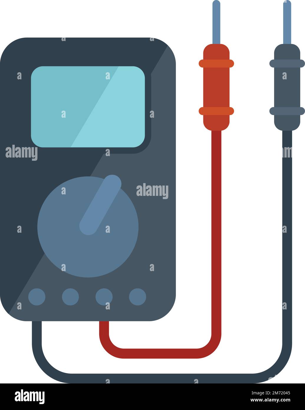 Multimeter icon flat vector. Voltage equipment. Electrical test ...