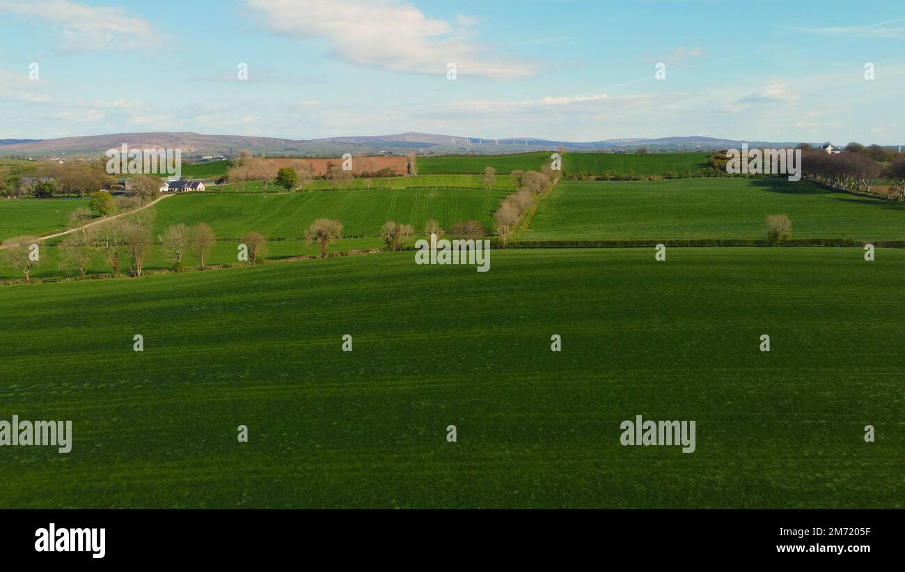 The beautiful landscape of Antrim Northern Ireland - aerial view from ...