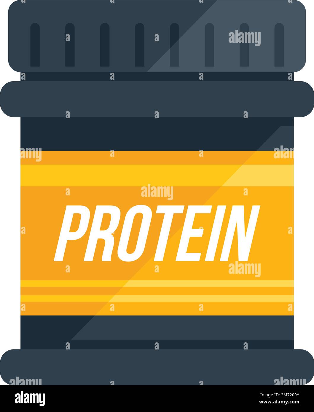 Protein label food icon flat vector. Sport nutrition. Fitness gym ...