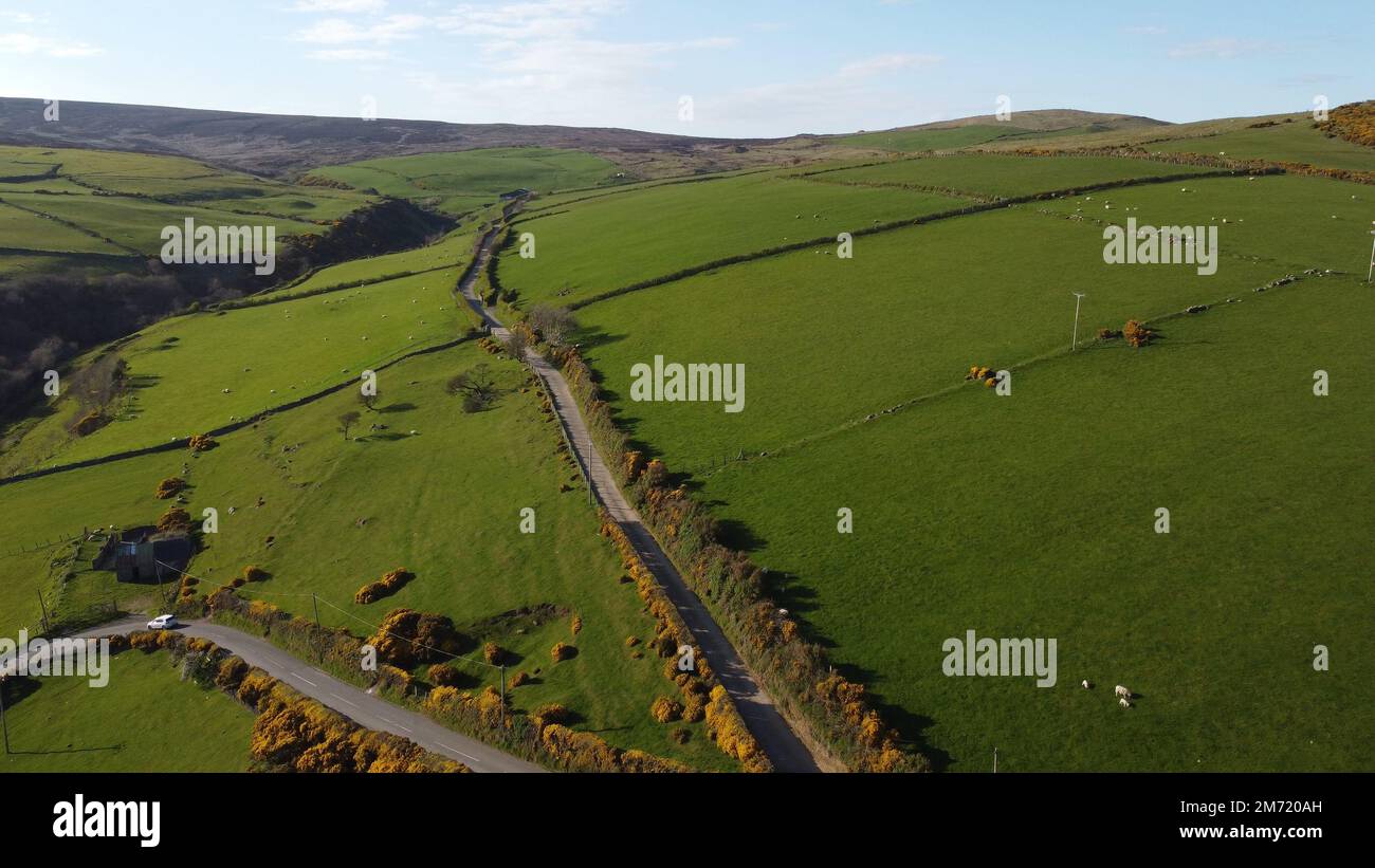 The beautiful landscape of Antrim Northern Ireland - aerial view from ...