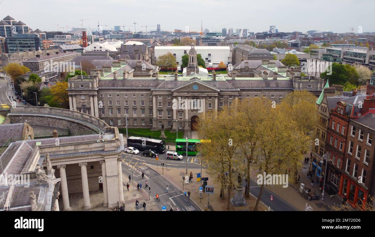 Trinity College in Dublin from above - aerial view Stock Photo - Alamy