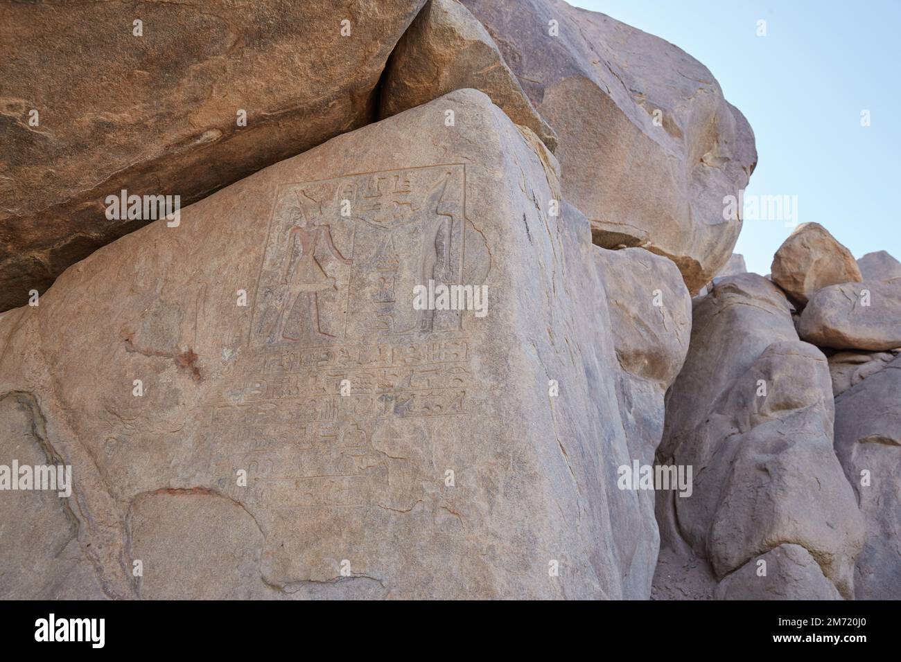 Aswan's Seheil Island, Most Known for the Famine Stele Carving Stock ...