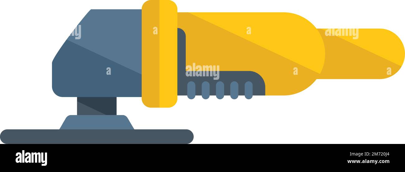 Factory grinding machine icon flat vector. Grinder tool. Angle cutter ...