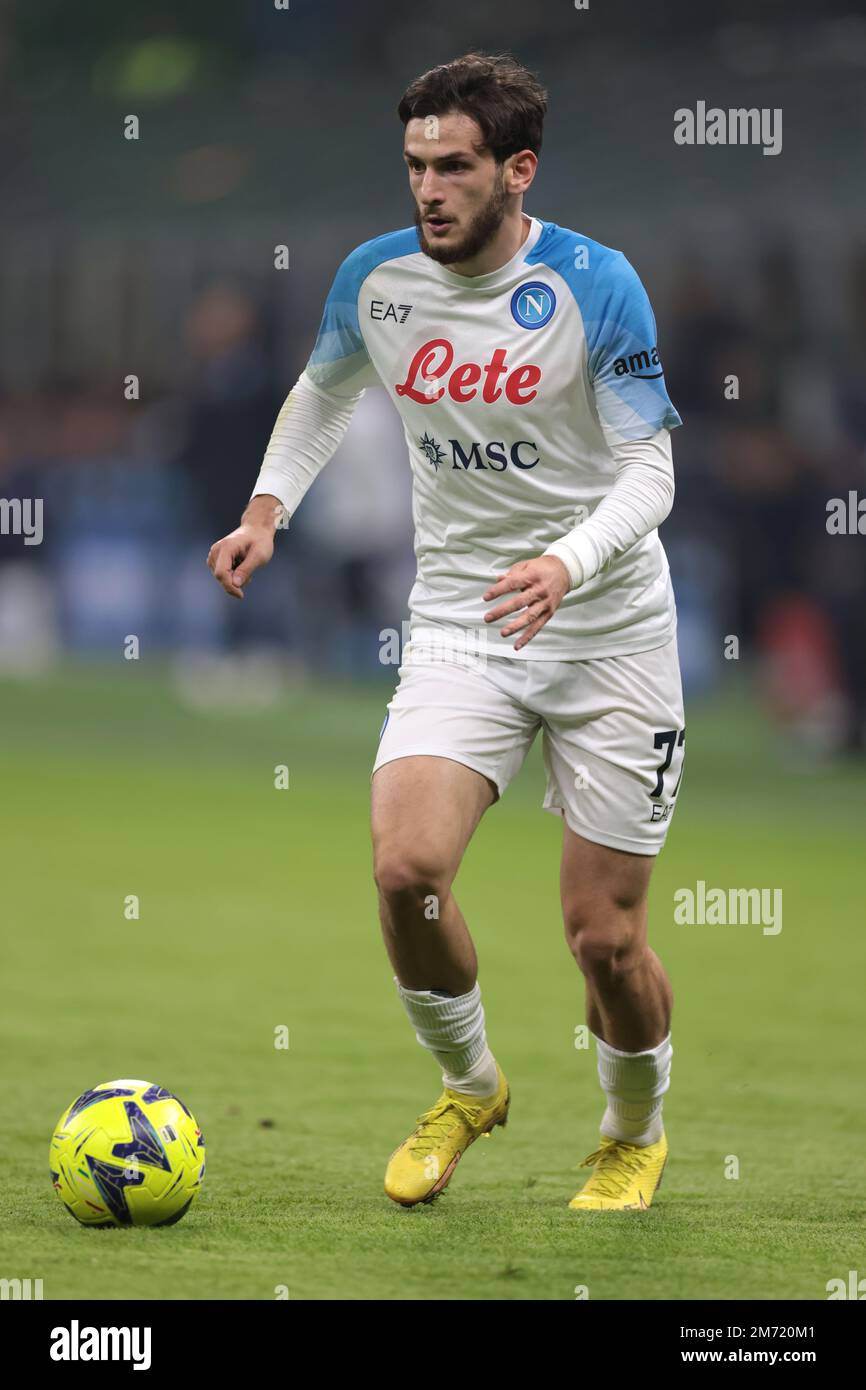 Milan Italy 4th January 2023 Khvicha Kvaratskhelia Of Ssc Napoli