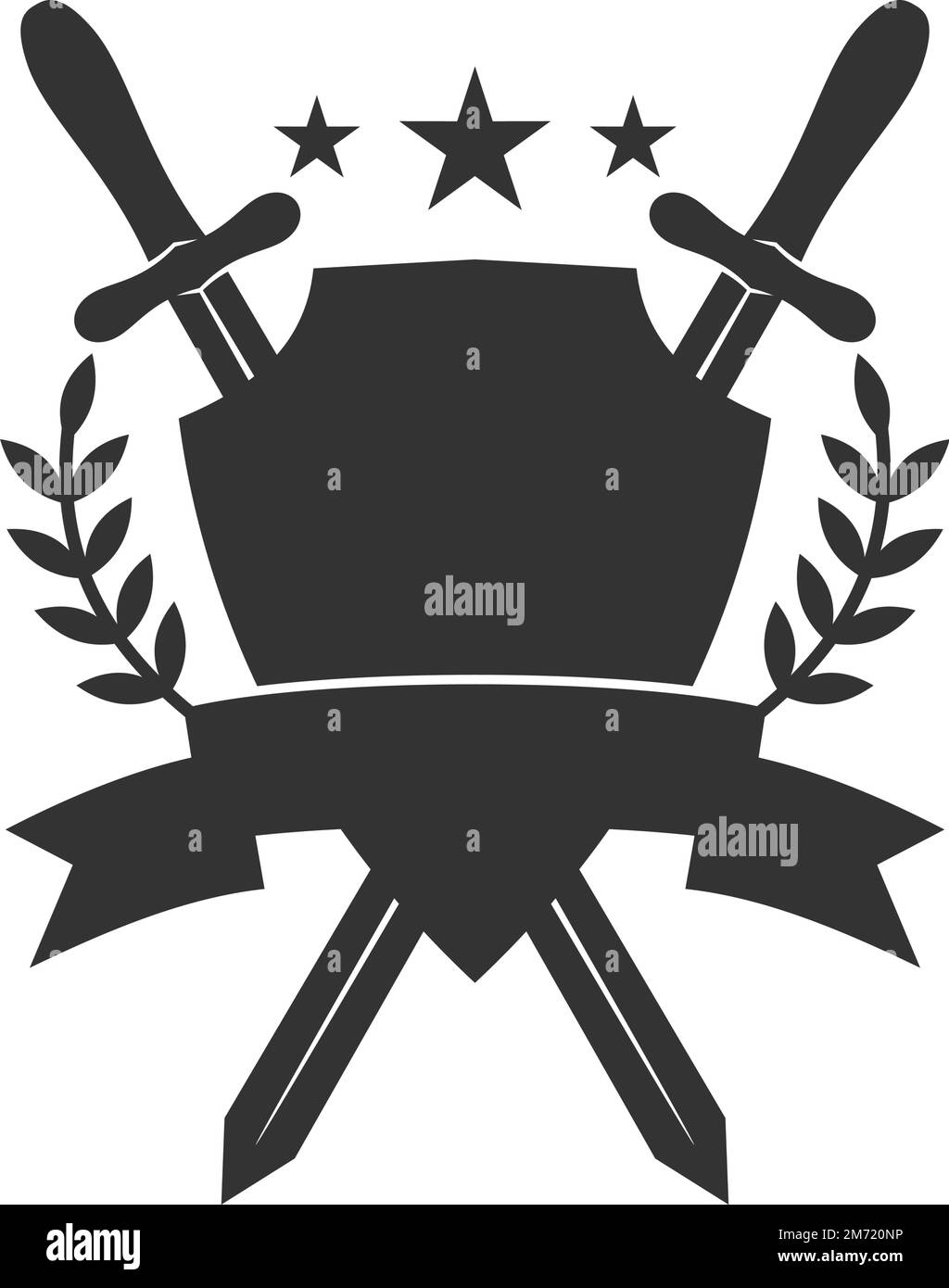 emblem blank wing shield ribbon logo template Icon Illustration Brand ...