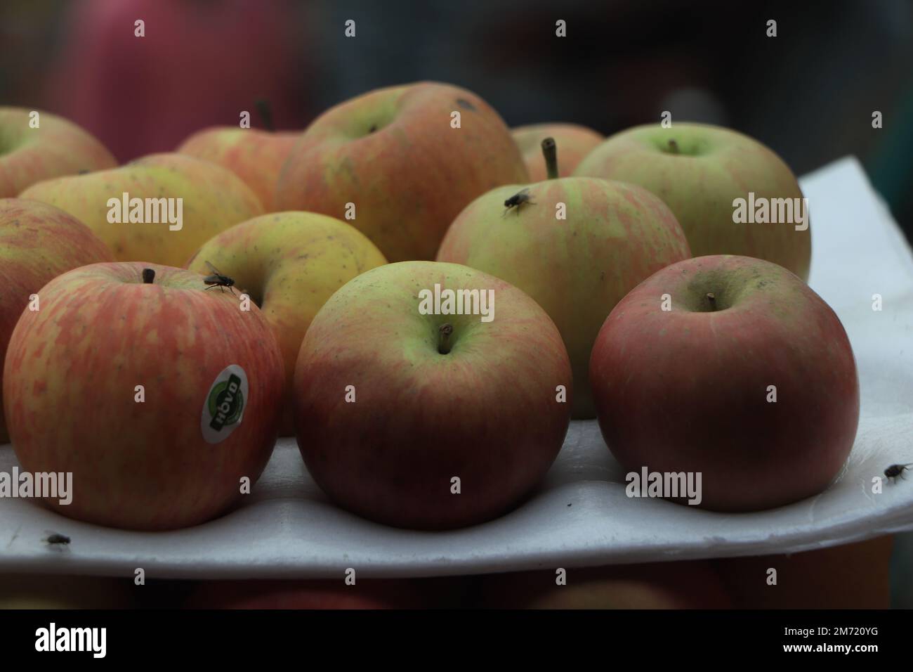Delicious fresh juicy apples in local fruit market Stock Photo - Alamy