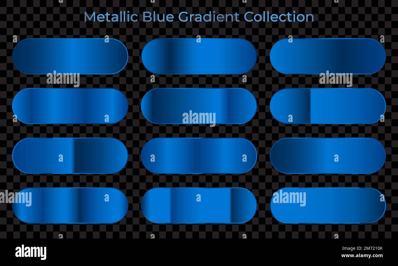 Collection of blue gradient backgrounds. Set of blue metallic textures ...