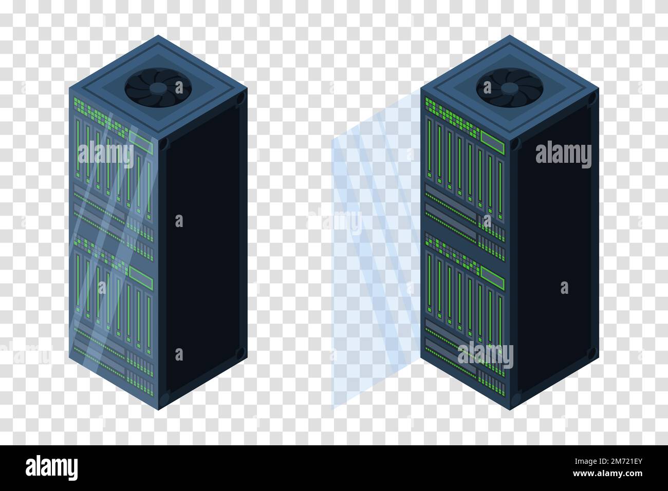 Isometric Servers Data Storages 3d Computer Equipment Storage Database Equipment Server