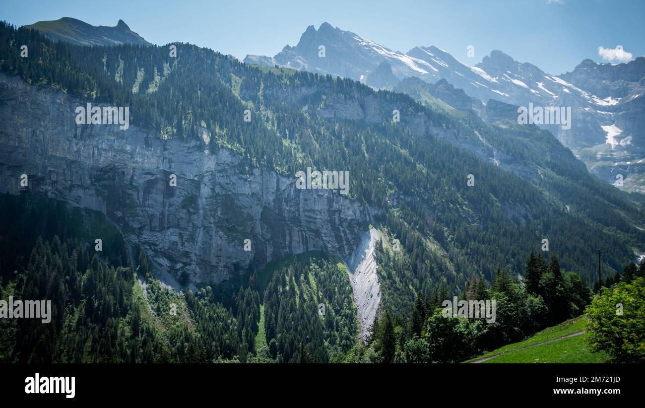 Beautiful little village of Gimmelwald Switzerland - typical Swiss ...