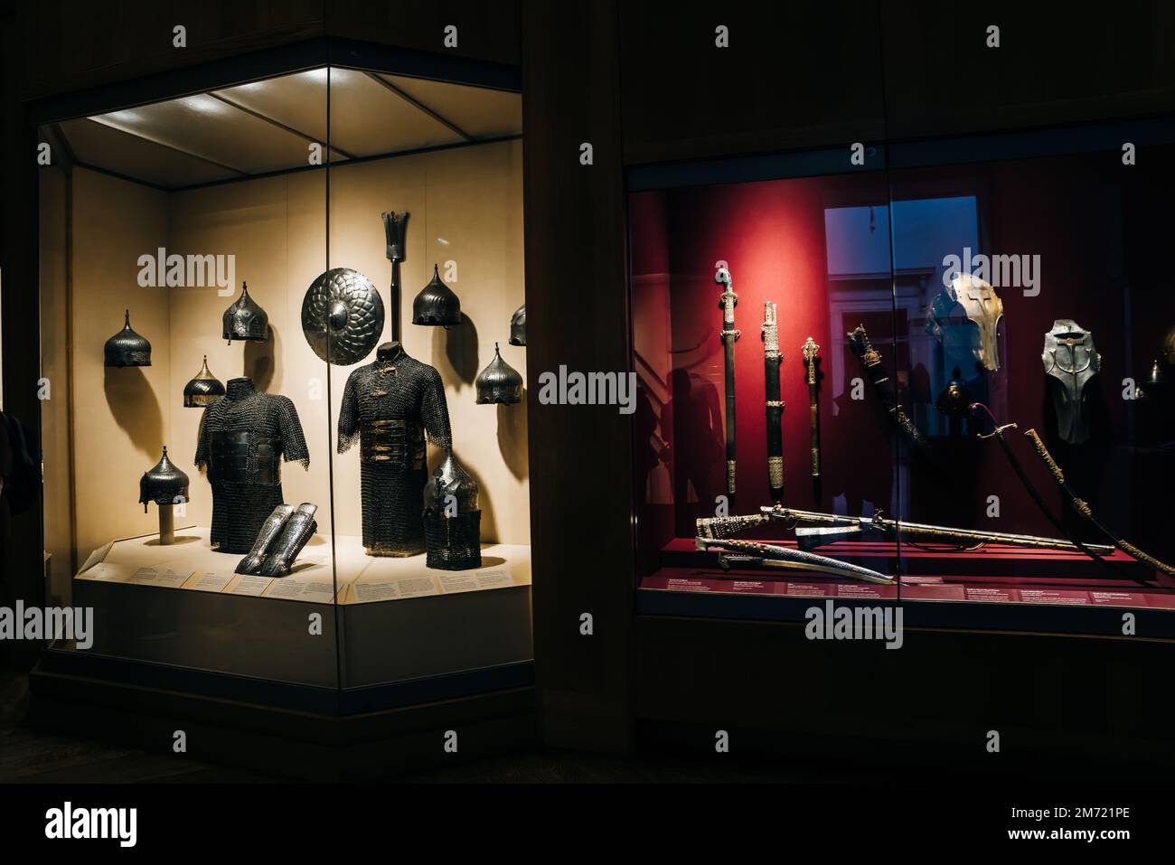 NEW YORK, USA - SEP 25, 2015: Knights and armour room in the ...