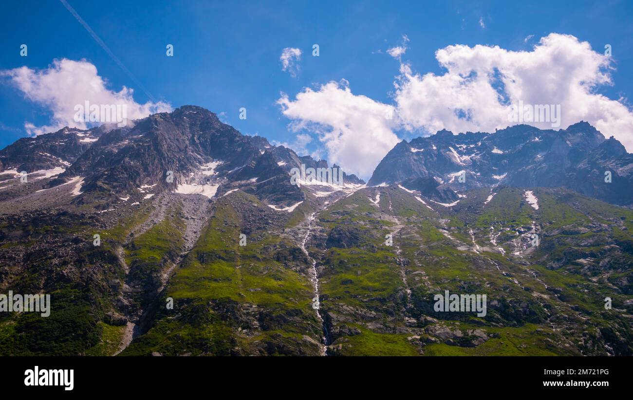 The impressive mountains and glaciers in the Swiss Alps Stock Photo - Alamy