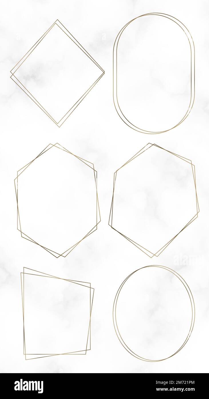 Golden polygon frame vector set Stock Vector Image & Art - Alamy