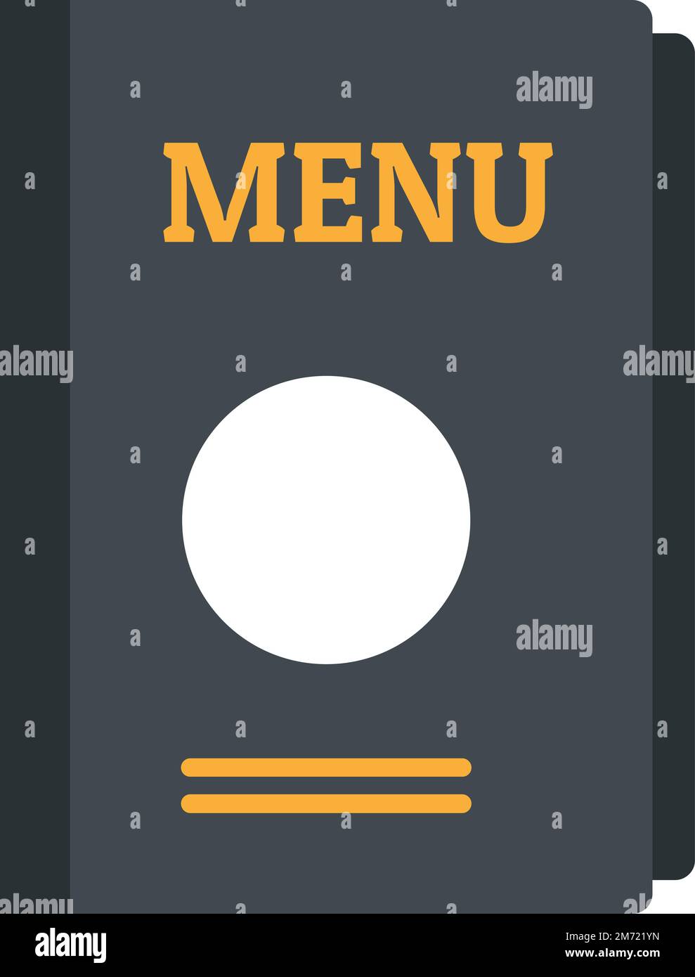 Menu book icon flat vector. Cafe dinner. Cook cafeteria isolated Stock ...