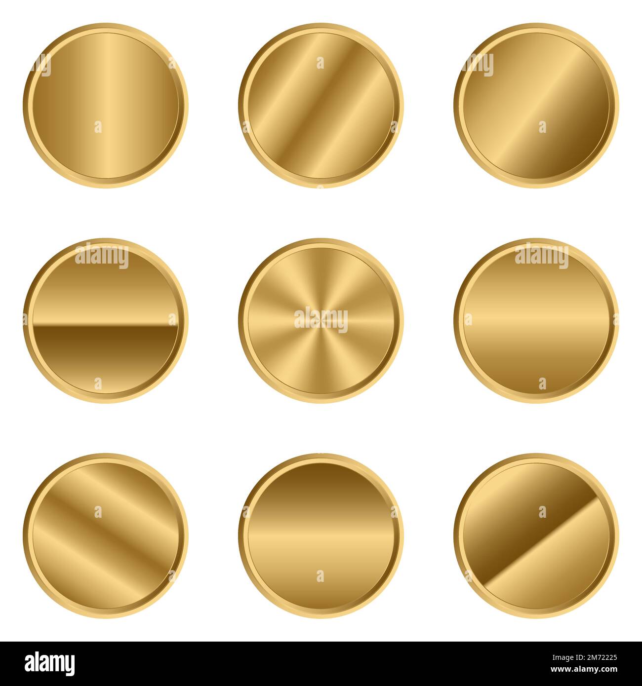 Luxury gold circle button. Gold circle. Realistic metal button. Vector ...