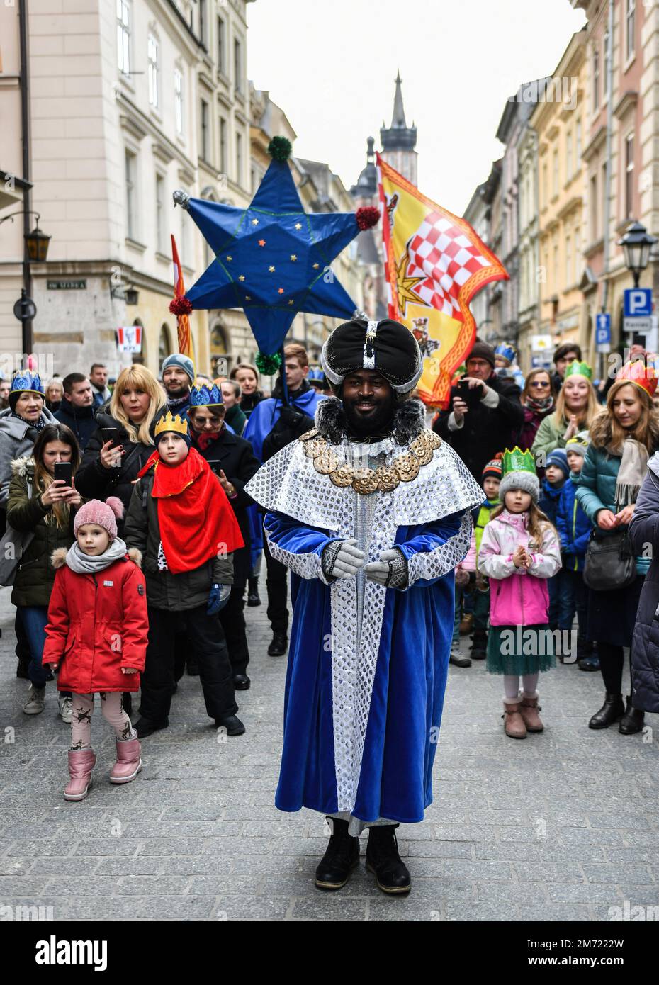 Krakow, Poland. 06th Jan, 2023. King Baltazar role played by an actor ...