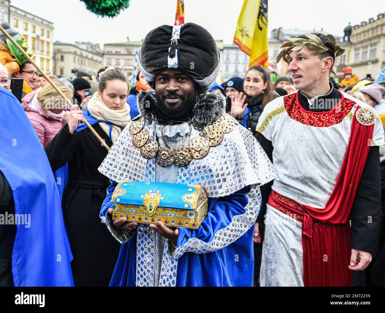 Krakow, Poland. 06th Jan, 2023. King Baltazar role played by an actor ...