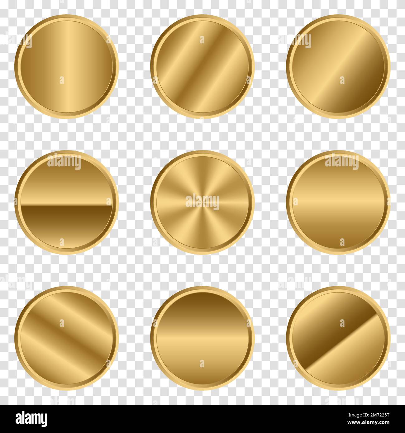 Luxury gold circle button. Gold circle. Realistic metal button. Vector ...