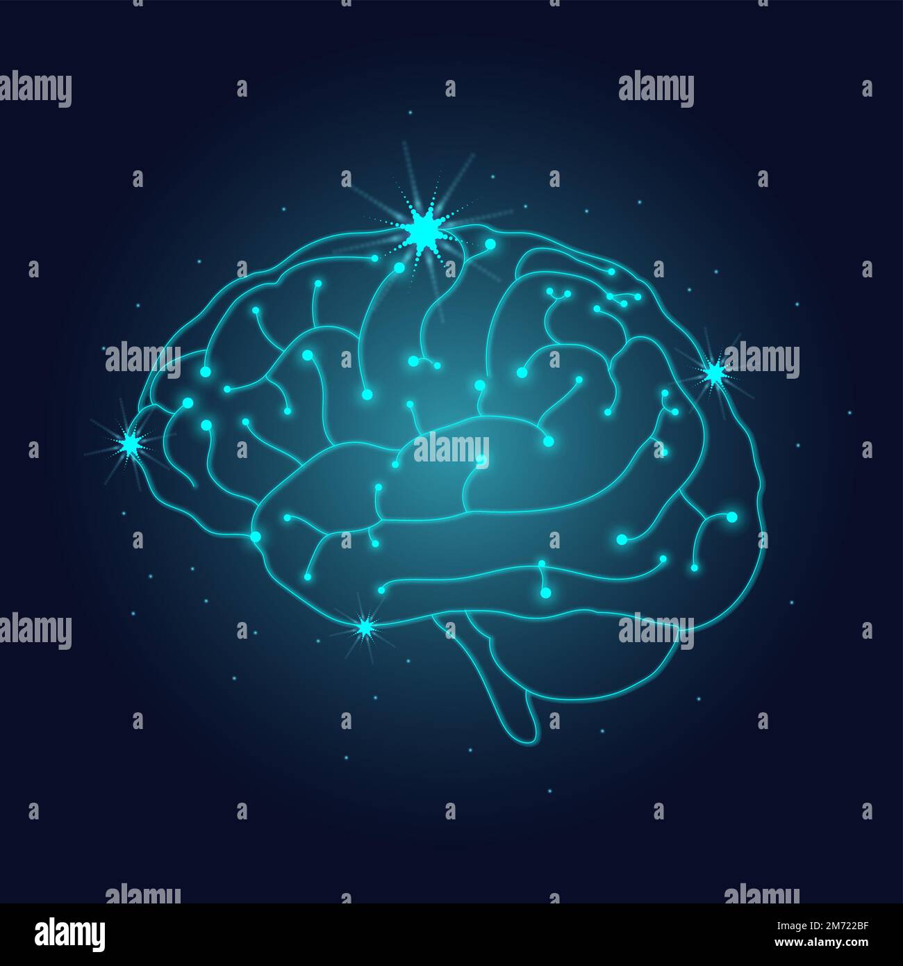 Artificial intelligence brain robotic system vector Stock Vector Image ...