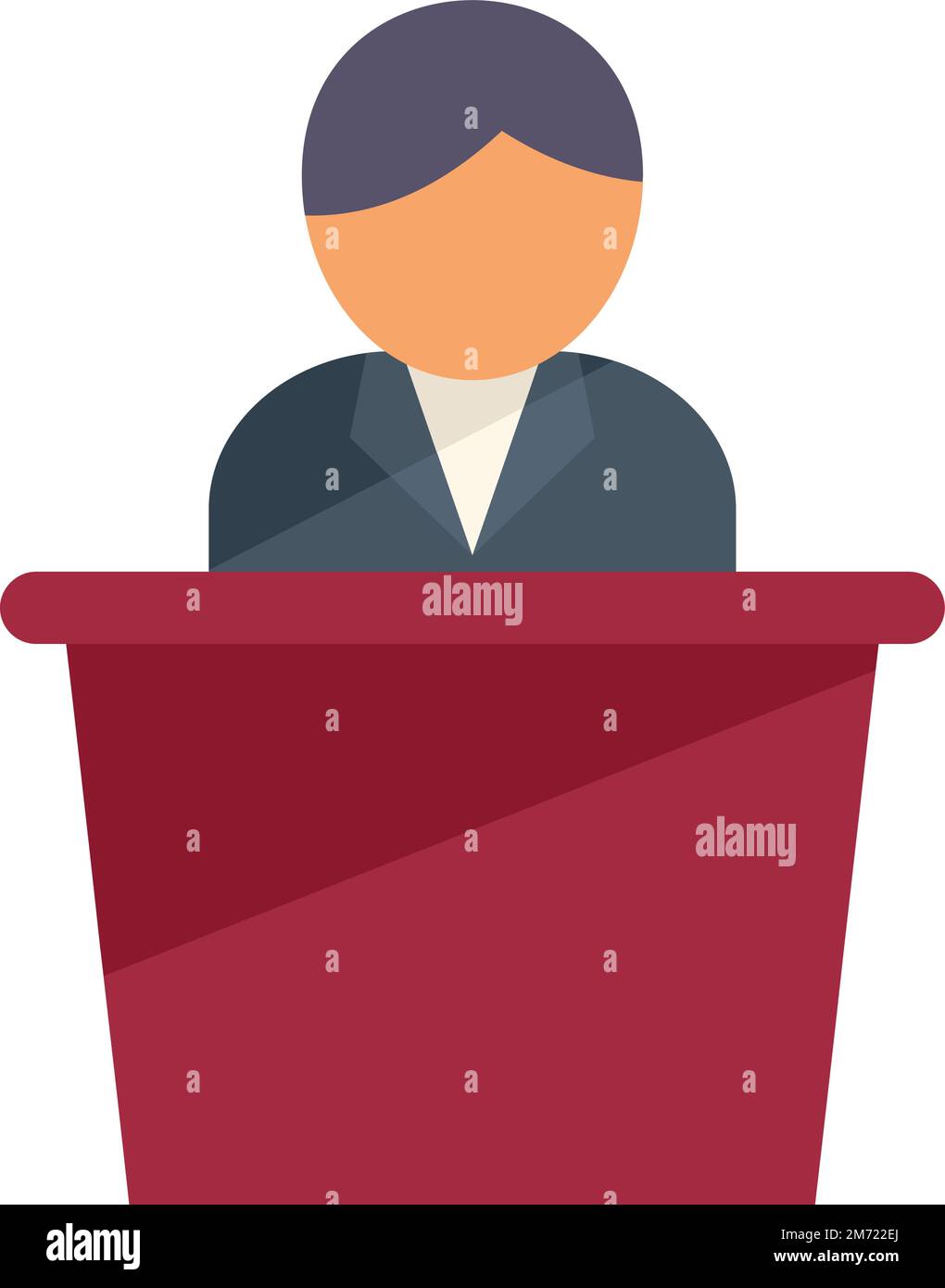 Speaker tribune icon flat vector. Speech podium. Conference lecture ...