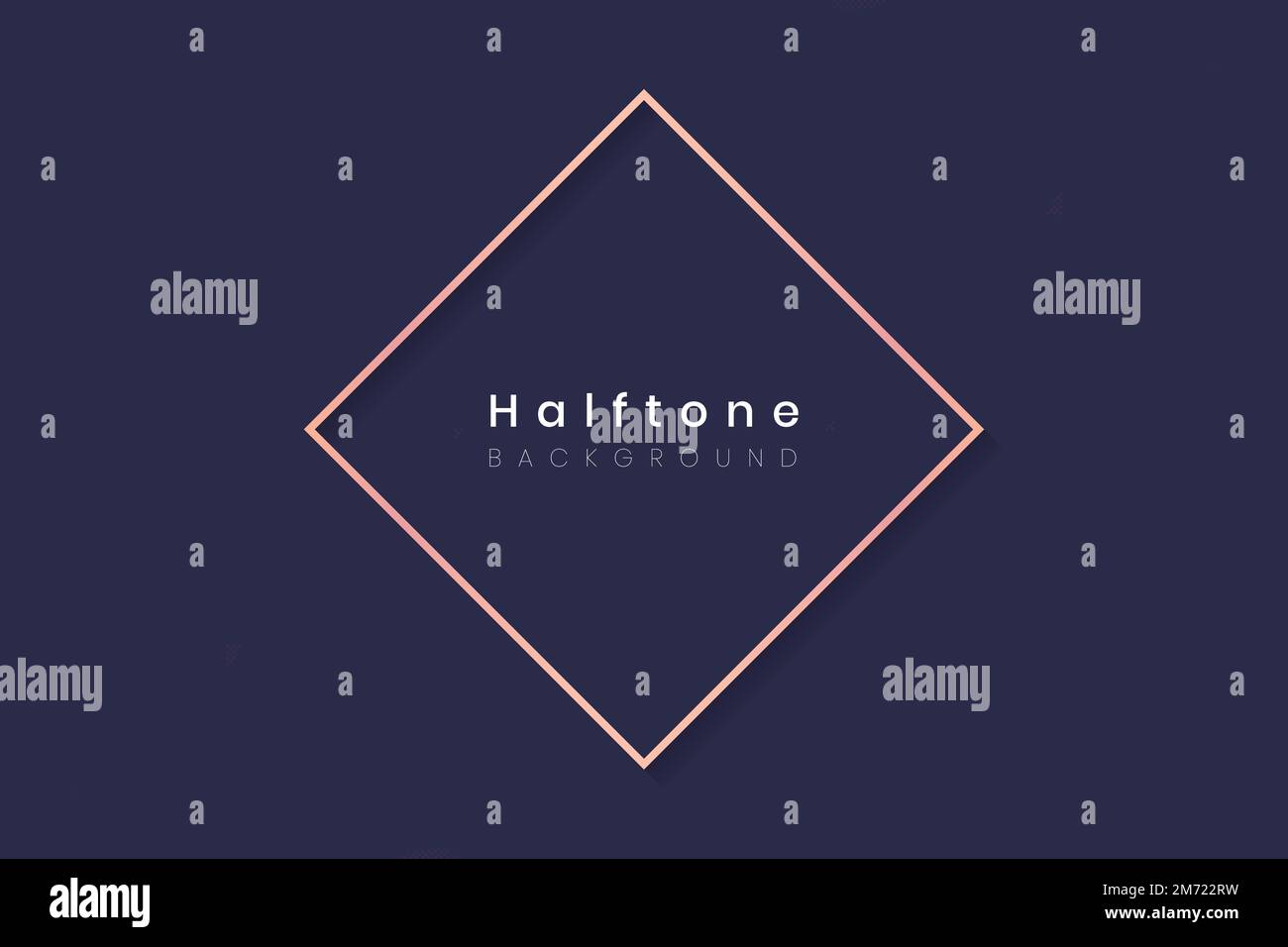 Rhombus frame on halftone navy blue background vector Stock Vector ...