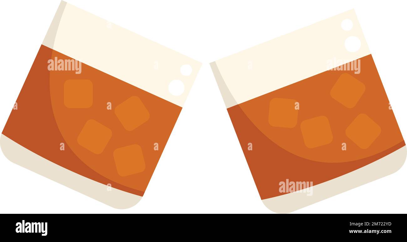 Scotch toast icon flat vector. Drink glass. Party beer isolated Stock ...