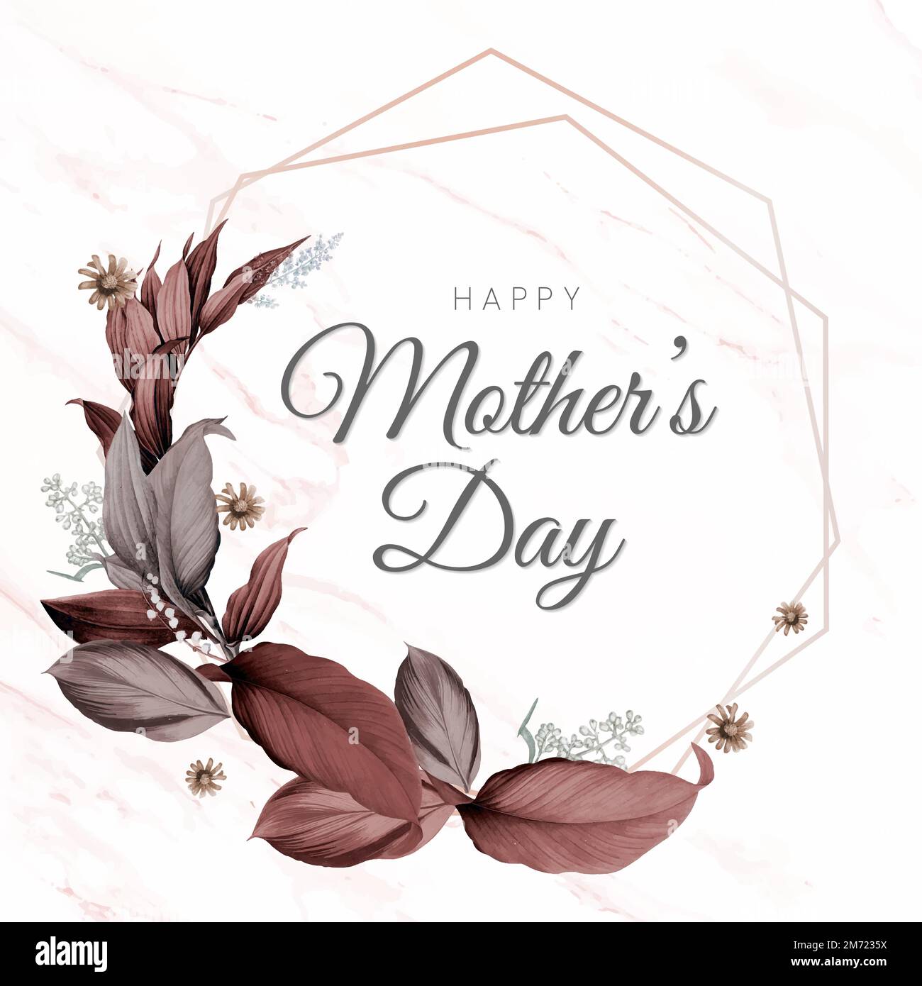 Floral Elegant Mothers Day Card Vector Stock Vector Image And Art Alamy