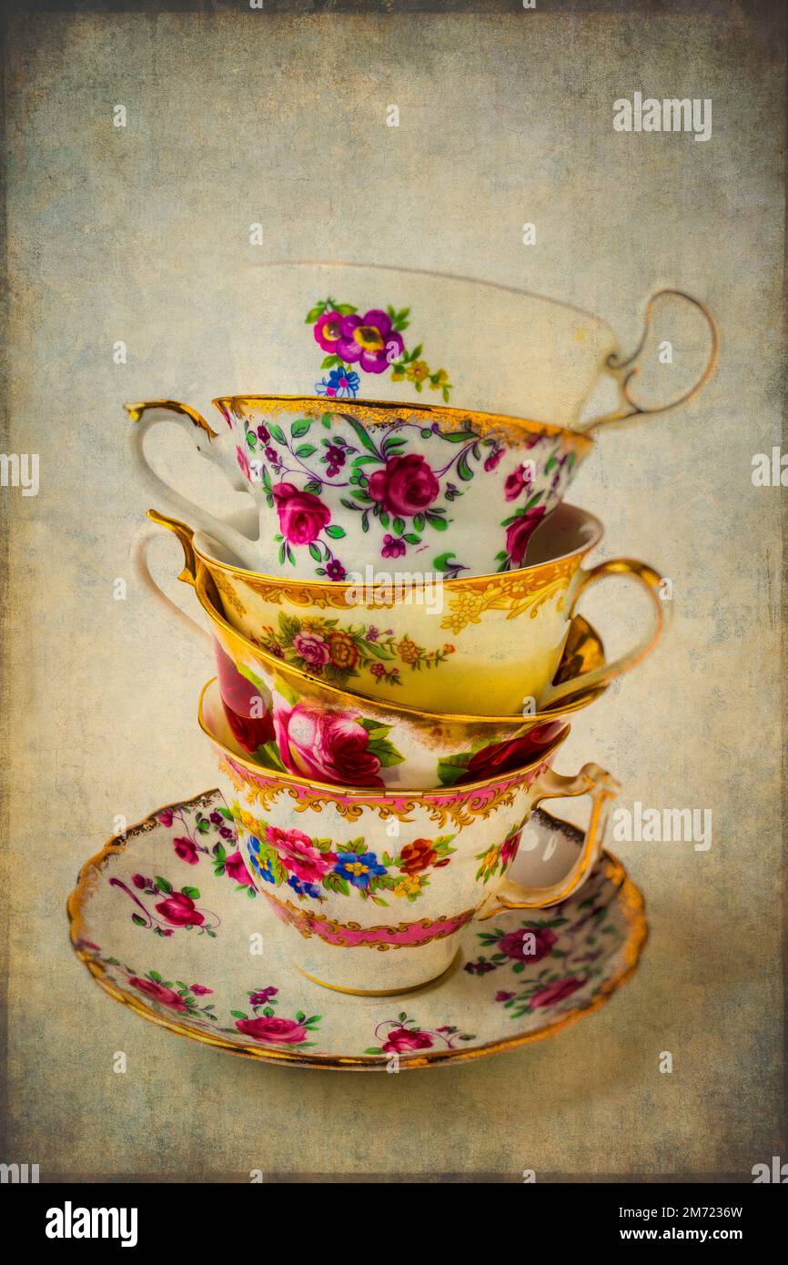 Beautiful tea cup stack hi-res stock photography and images - Alamy