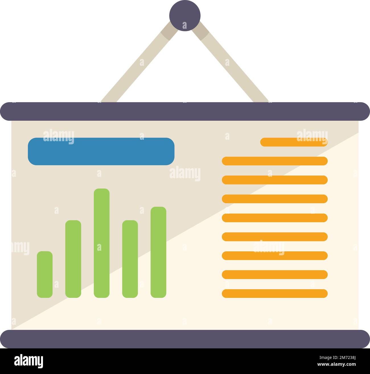 Banner report icon flat vector. Business document. Data chart isolated ...