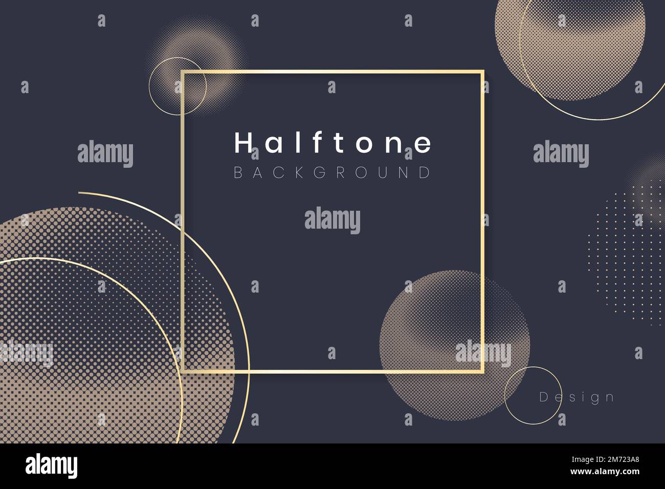 Square frame on halftone navy blue background vector Stock Vector Image ...