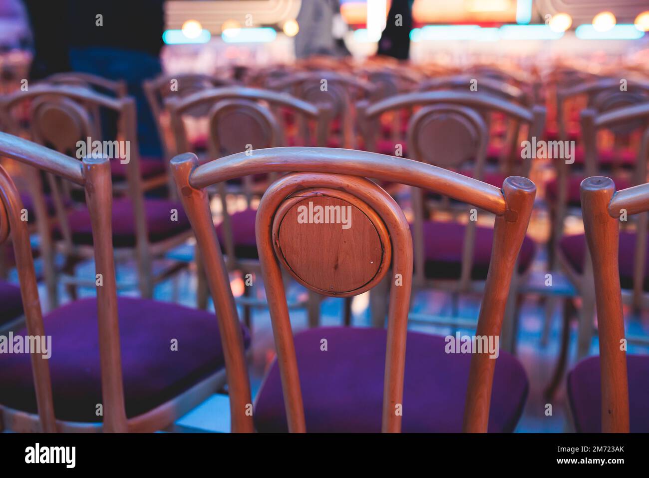 View of a big concert hall theater before the show, empty venue for ...