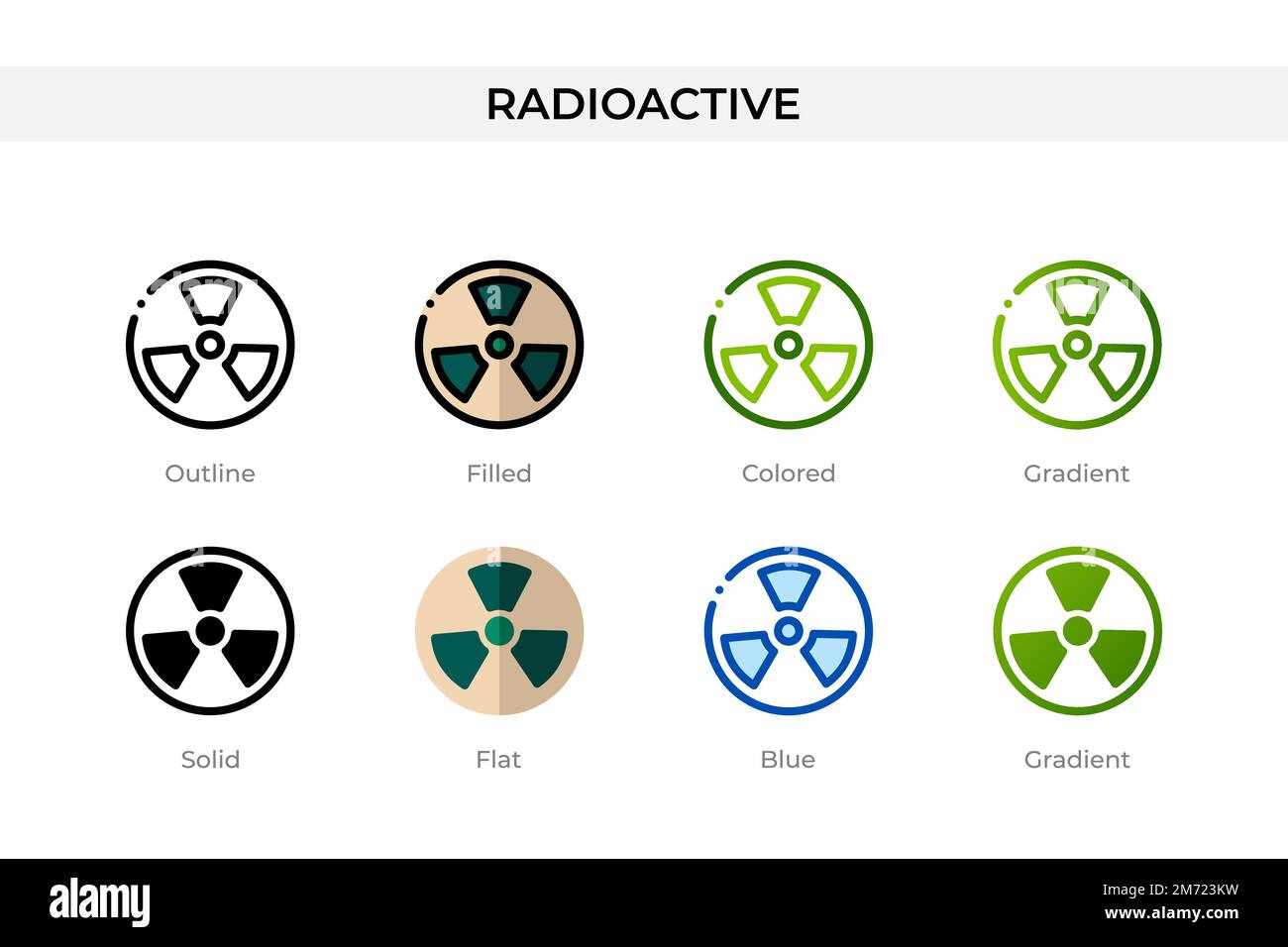 Radioactive icon in different style. Radioactive vector icons designed ...
