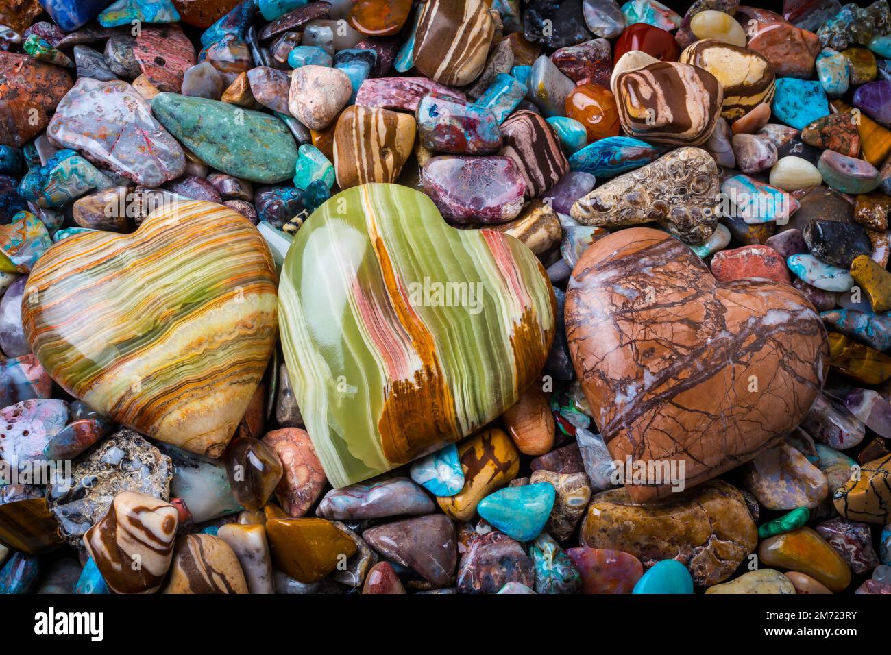 Three Stone Hearts Stock Photo - Alamy