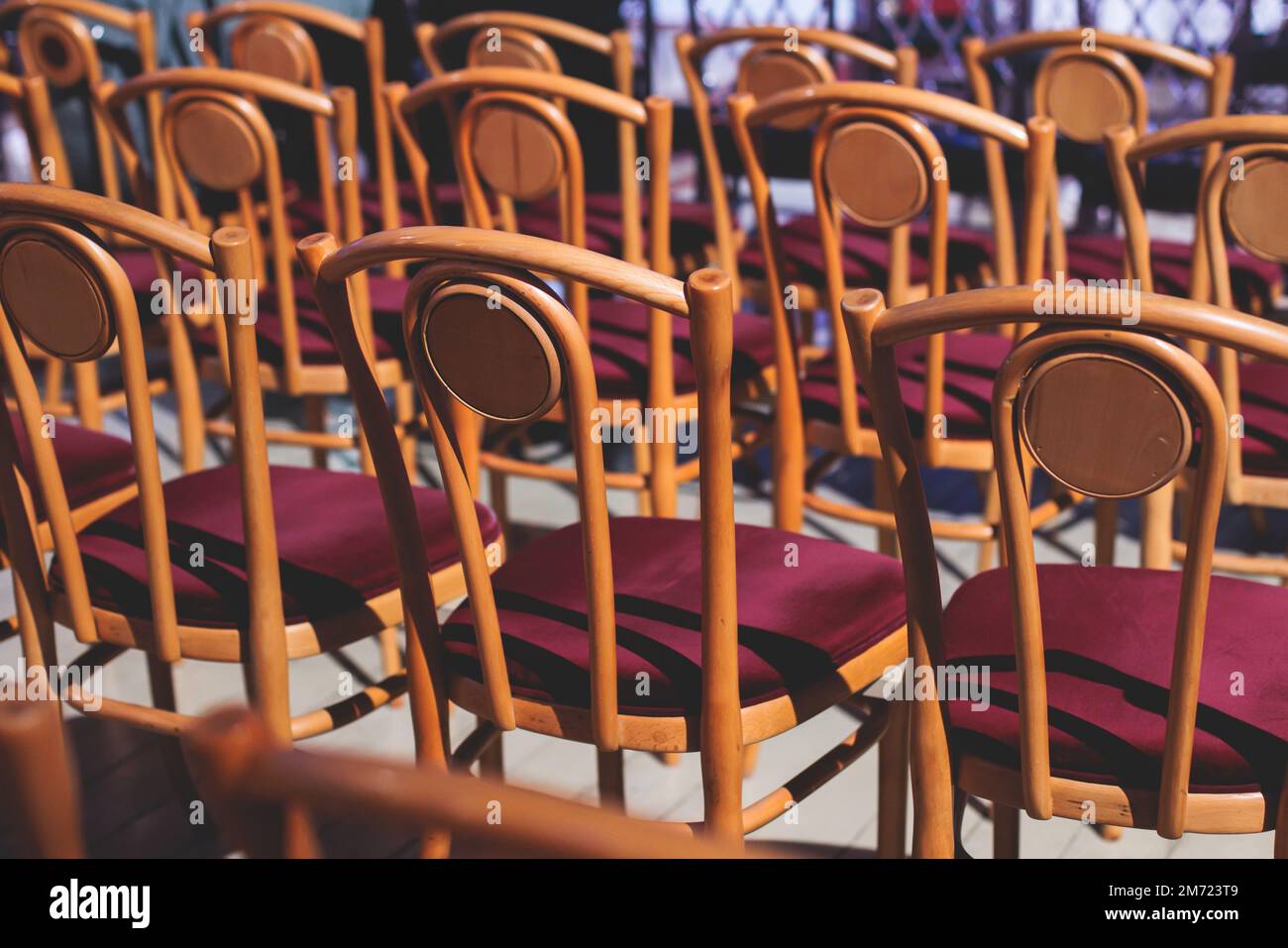 View of a big concert hall theater before the show, empty venue for ...