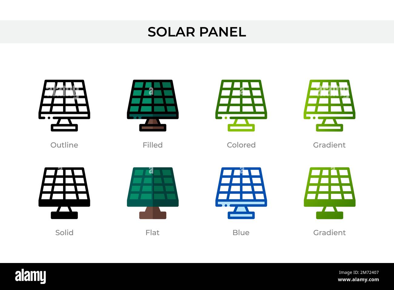 Solar panel icon in different style. Solar panel vector icons designed ...