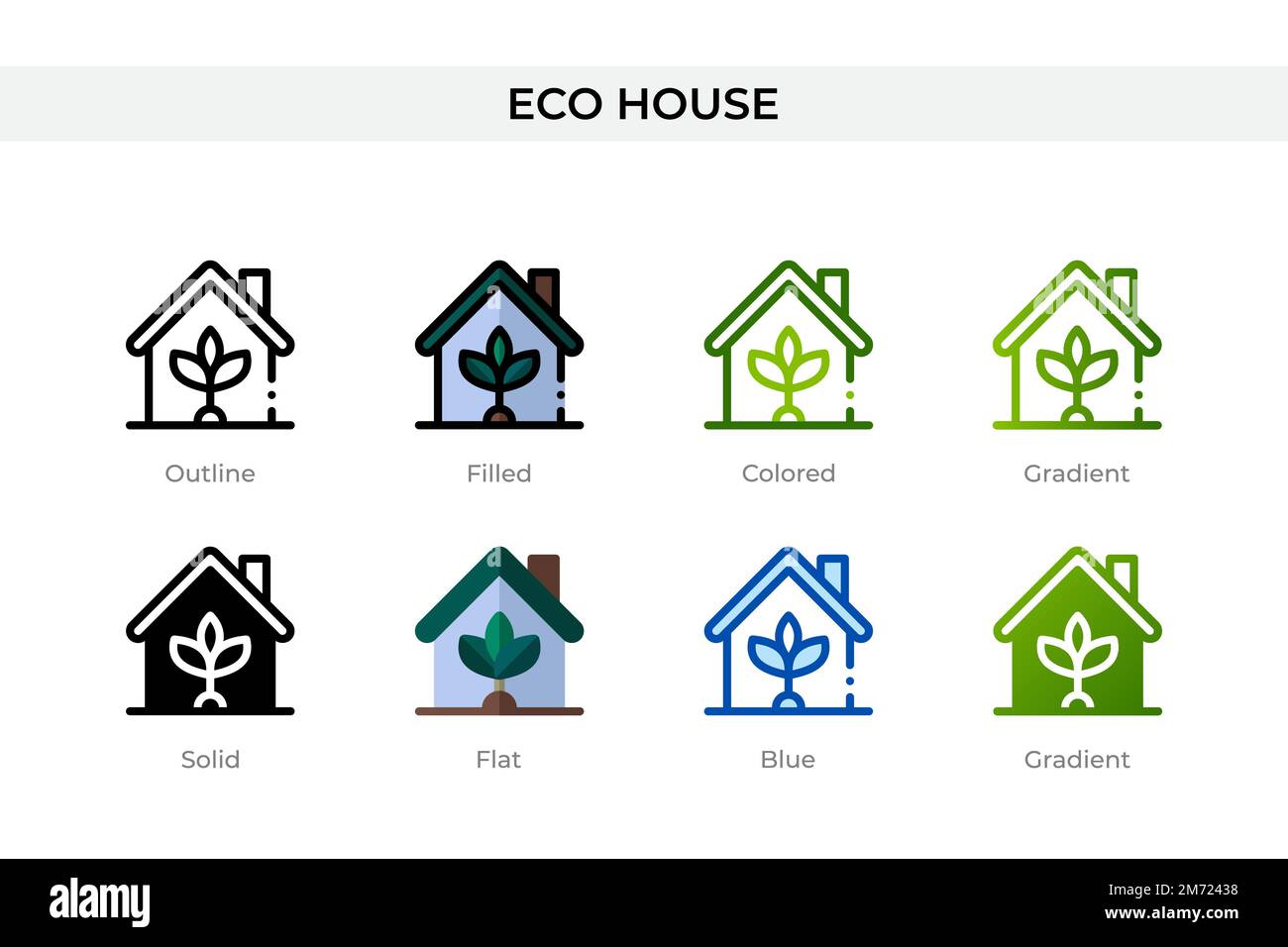 Eco house icon in different style. Eco house vector icons designed in ...