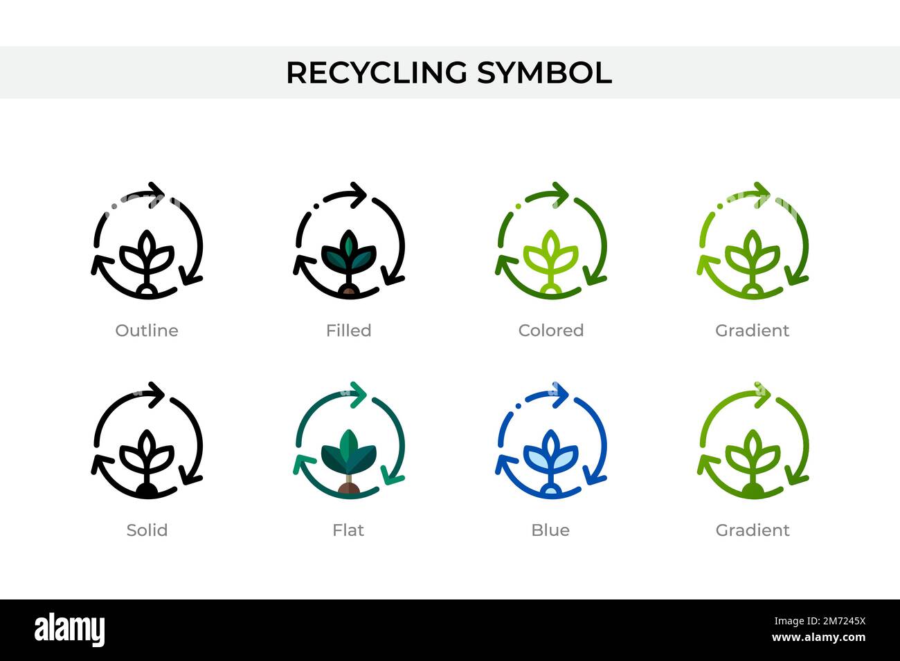 Recycling symbol icon in different style. Recycling symbol vector icons ...