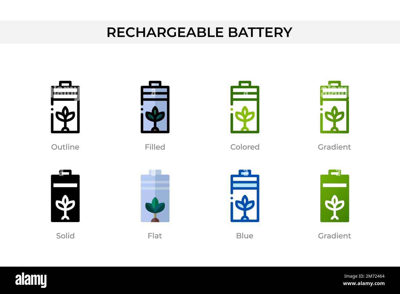 Rechargeable battery icon in different style. Rechargeable battery ...