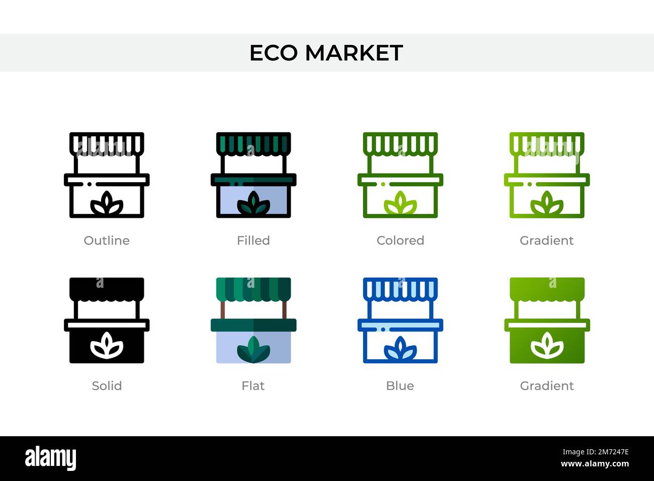 Eco market icon in different style. Eco market vector icons designed in ...