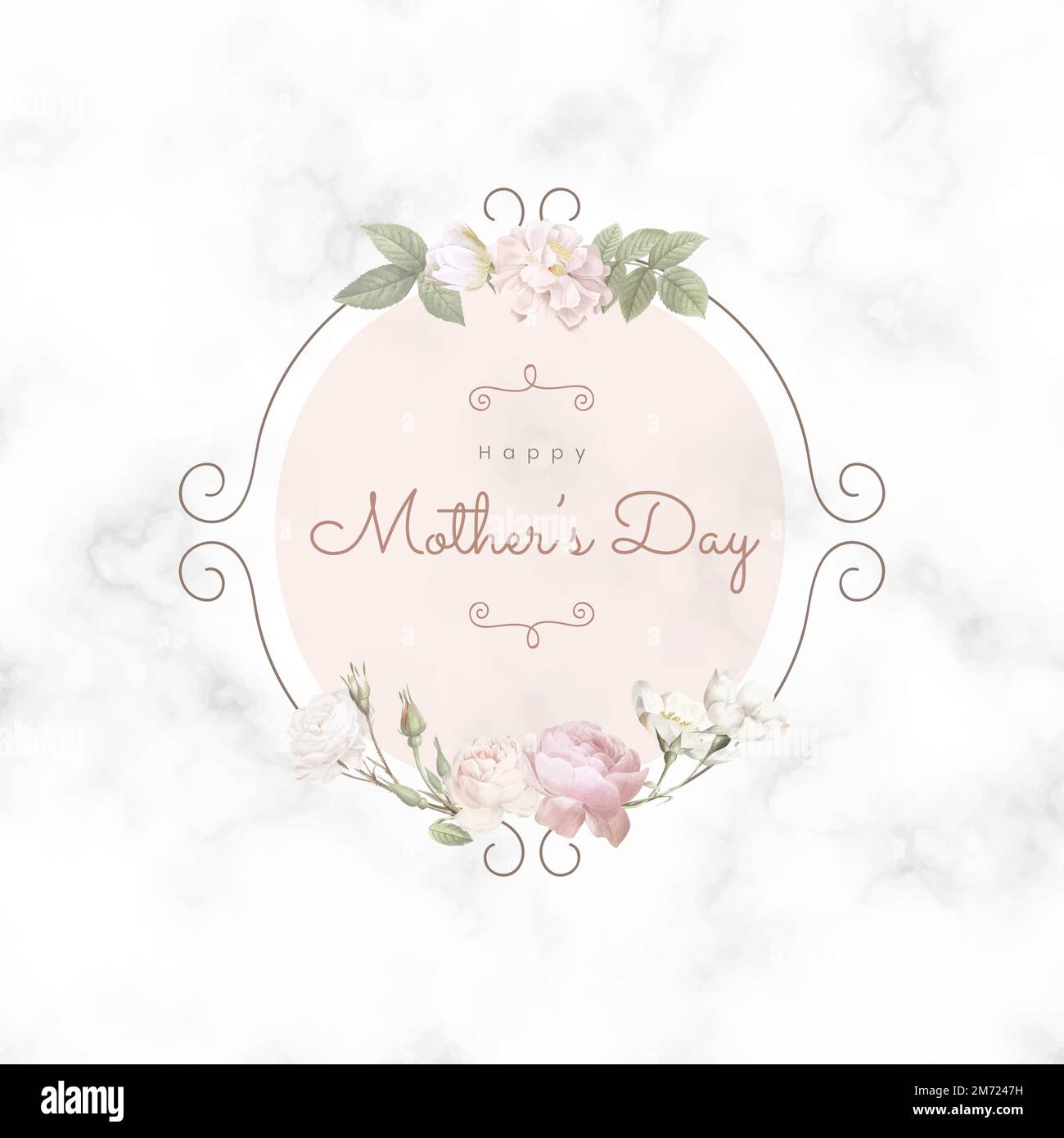 Floral Elegant Mothers Day Card Vector Stock Vector Image And Art Alamy