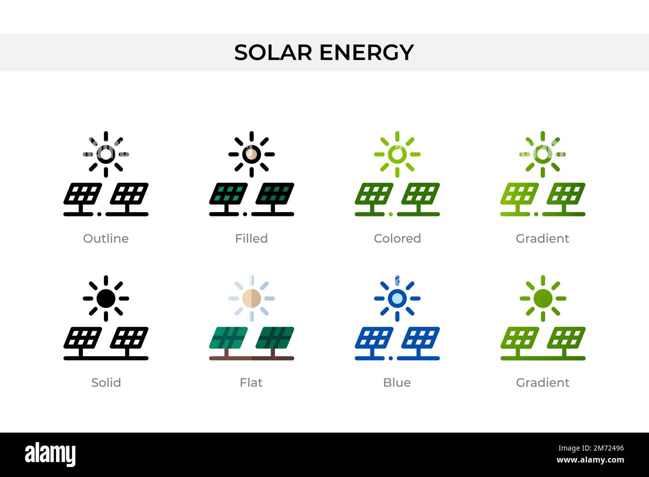 Solar energy icon in different style. Solar energy vector icons ...