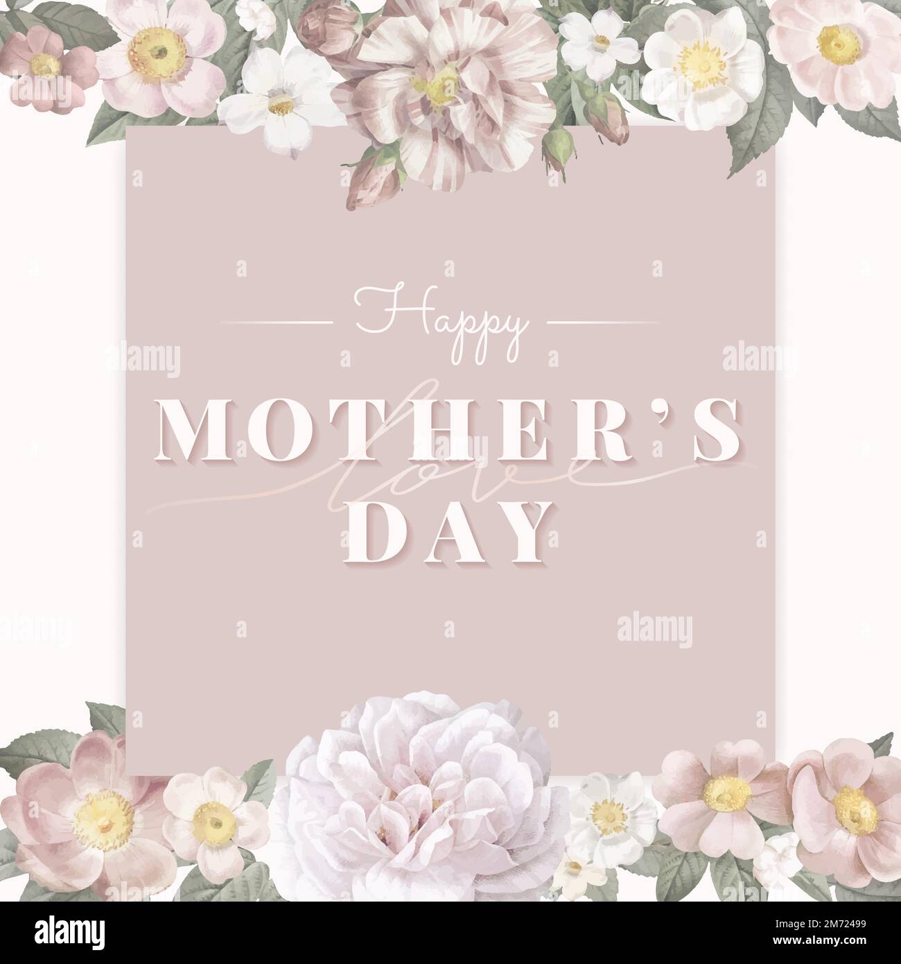 Floral Elegant Mothers Day Card Vector Stock Vector Image And Art Alamy