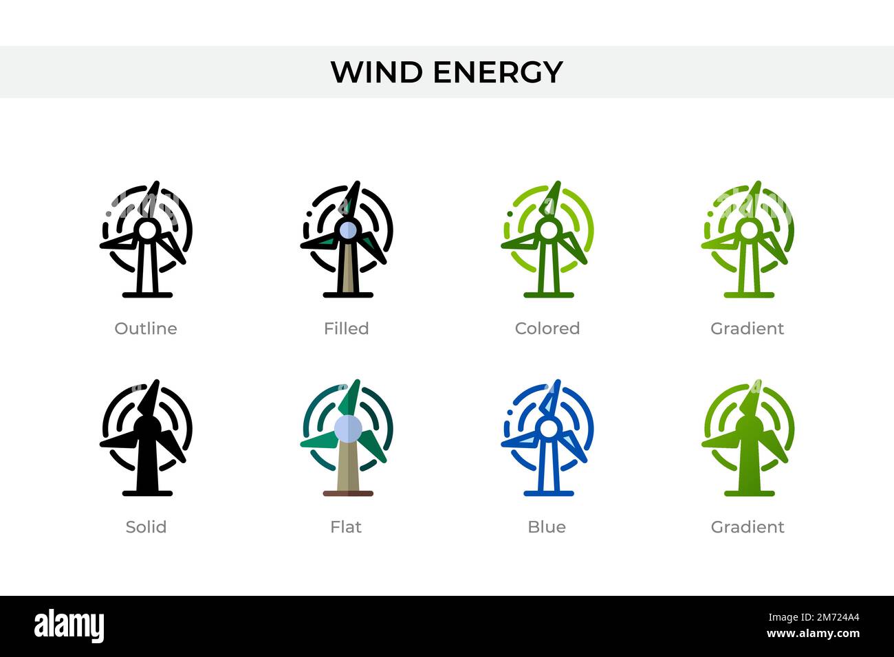 Wind energy icon in different style. Wind energy vector icons designed ...