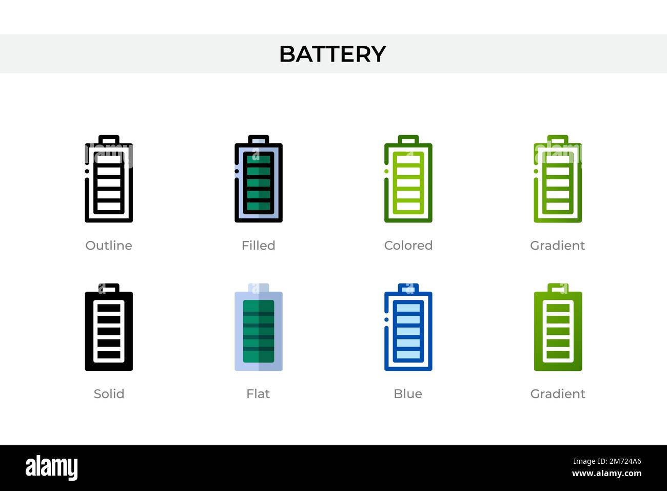 Battery icon in different style. Battery vector icons designed in ...
