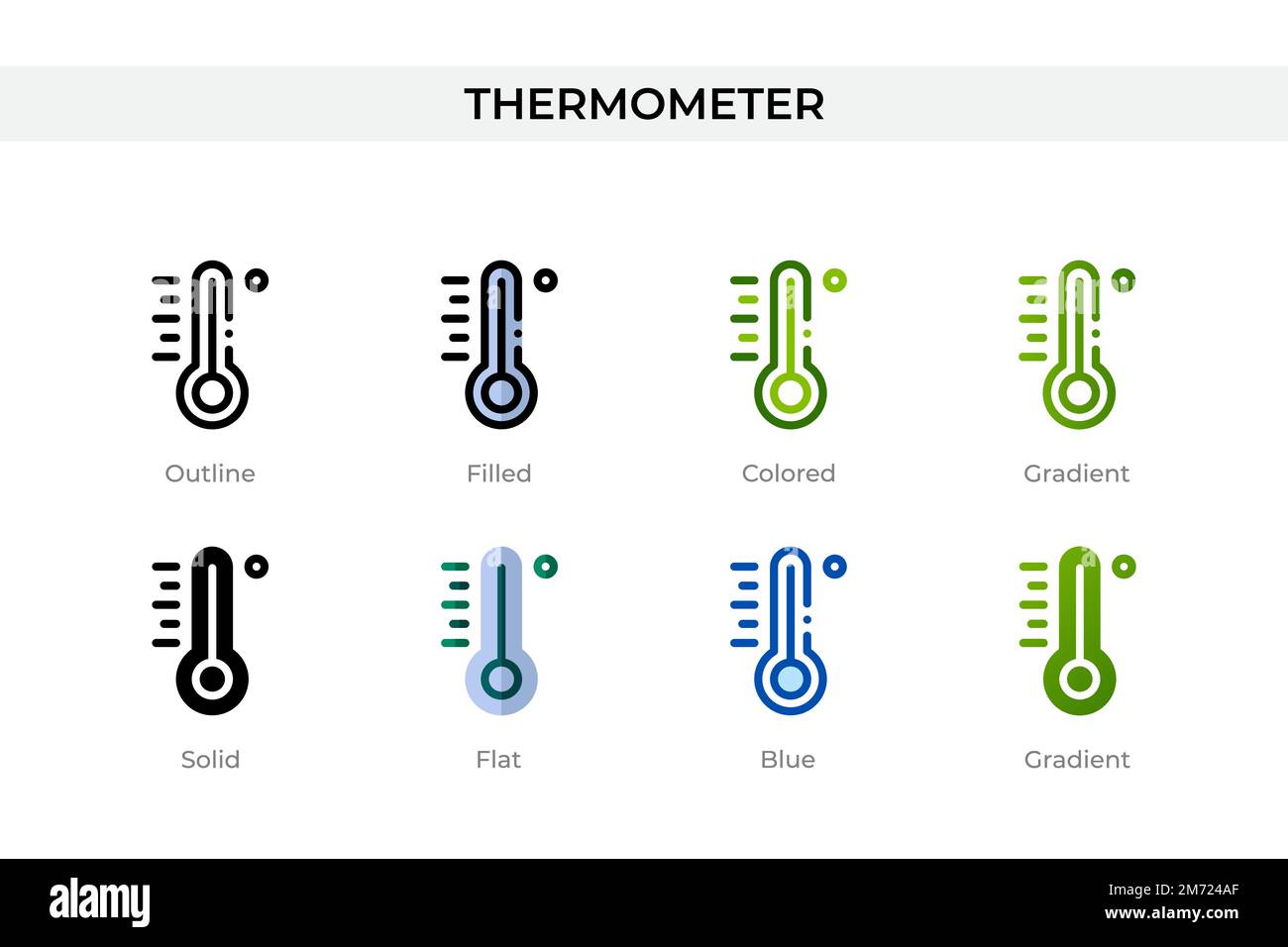 Thermometer icon in different style. Thermometer vector icons designed ...