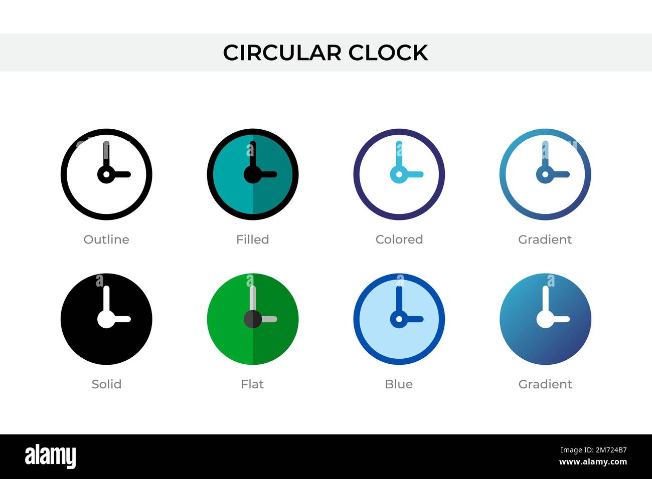 Circular Clock icon in different style. Circular Clock vector icons ... Circular Clock icon in different style. Circular Clock vector icons ...