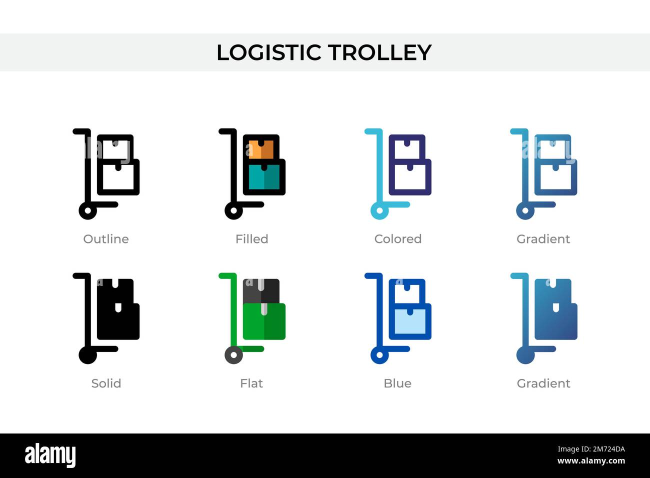 Logistic Trolley icon in different style. Logistic Trolley vector icons ...