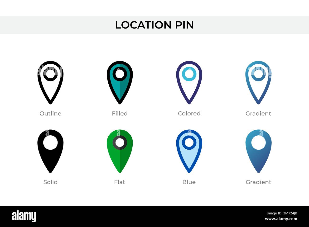 Location Pin icon in different style. Location Pin vector icons ...